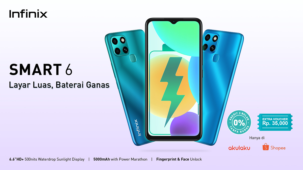 INFINIX Smart 6 Resmi Hadir dengan Layar Luas dan Baterai Besar