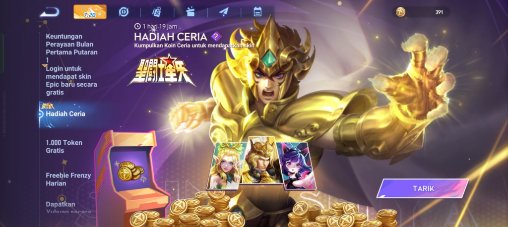 Kode Redeem Honor of Kings (HOK) Saint Seiya Hari Ini